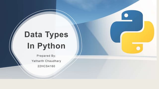 Python Data Types Explained Ppt