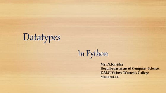 Data Types In Python Pptx Programming Languages Computing