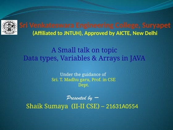 Java Data Types Ppt