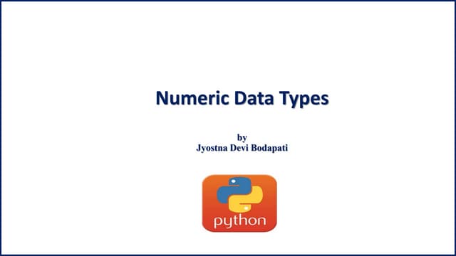Numeric Data Types In Python Pdf Programming Languages Computing