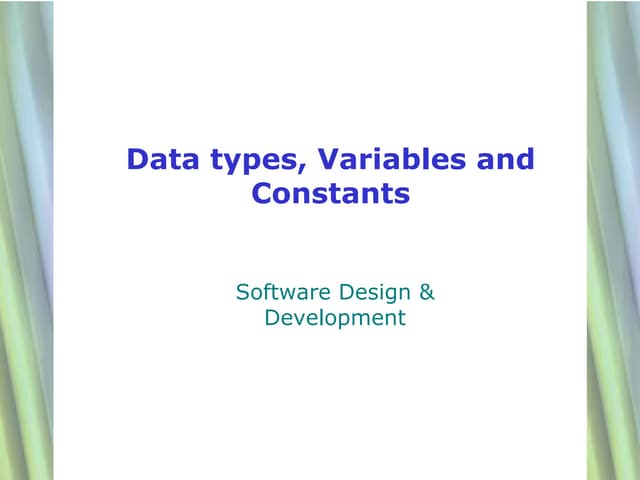 Data Types Vbnet Ppt