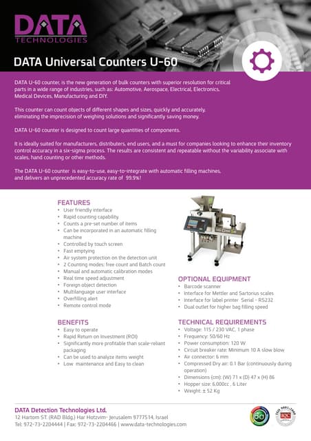 Autobag Data Count U-162 | PDF