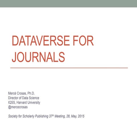 Connecting Dataverse with the Research Life Cycle | PDF