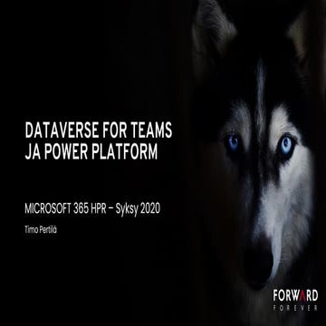 Dataverse for Teams ja Power Platform | PPT