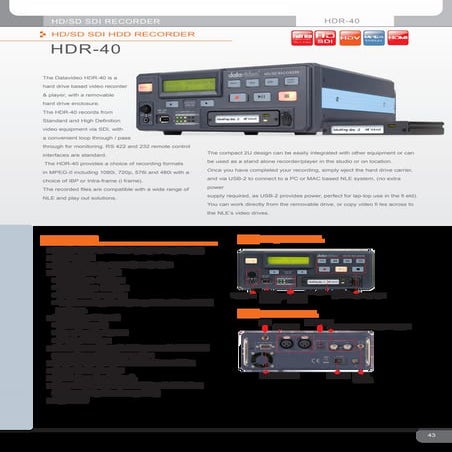 Datavideo HDR-40 | PDF