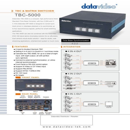 Datavideo TBC-5000 | PDF