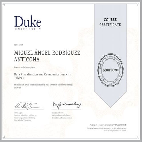 Data Visualization And Communication With Tableau Certificate Ppt