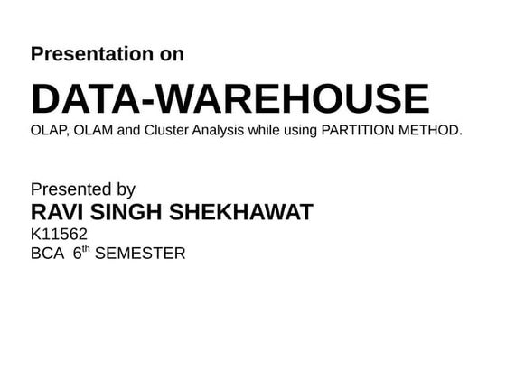 02. Data Warehouse and OLAP | PPT