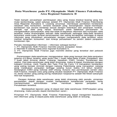 Data warehouse | PDF