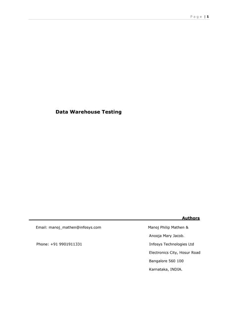 Planning Data Warehouse | PPT