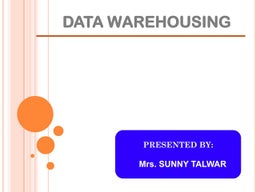 Data Warehouse | PPT
