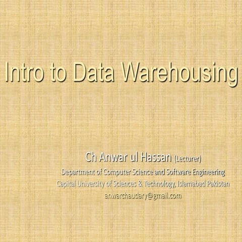 Introduction to Data Warehouse | PPT