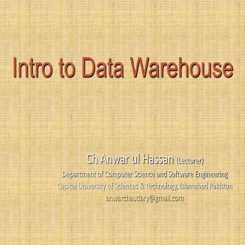 Intro To Data Warehousing Lecture 02 Ppt