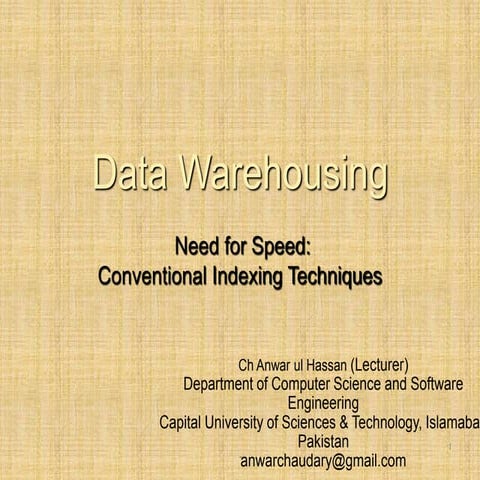 Intro To Data Warehousing Lecture 14 Ppt