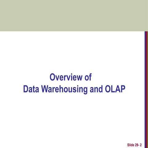 Data WareHousing and OLAP Details and Description | PPT