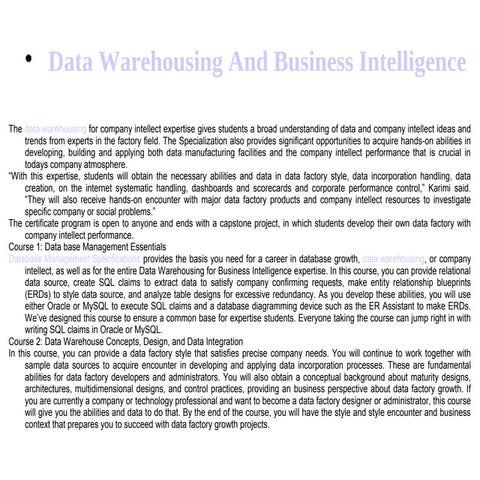 Data warehousing in dba | PPT