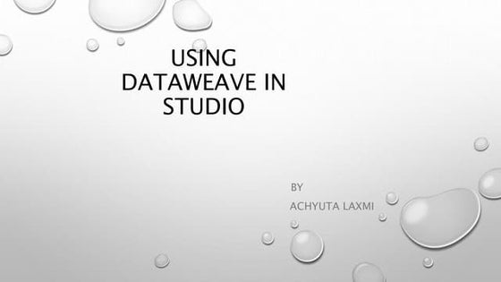 Dataweave 160103180124 | PPT