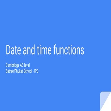 Spreadsheet Date And Time Functions Pdf