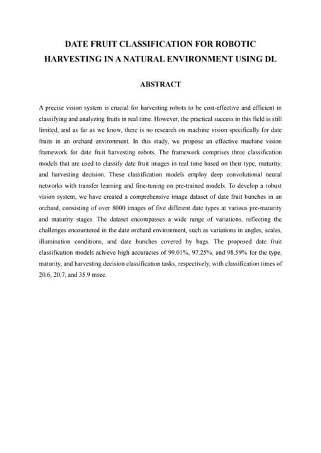 Image-Based Date Fruit Classification | PDF