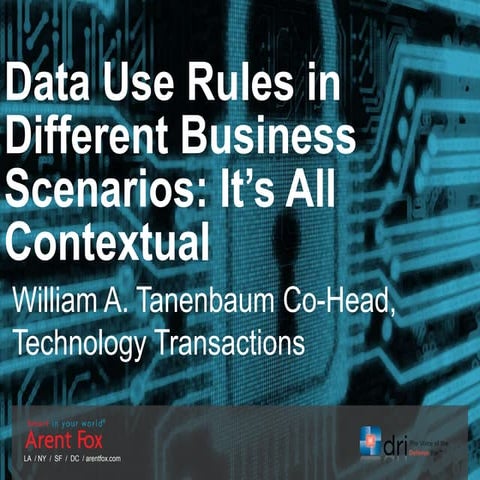 Data Use Rules in Different Business Scenarios: It's All Contextual | PPT
