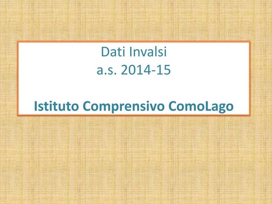 Report invalsi | PPT