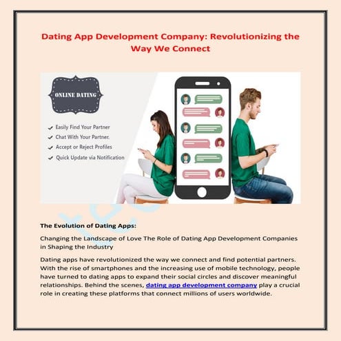 Dating App Development Company- Revolutionizing the Way We Connect. | PDF | Computer Software ...