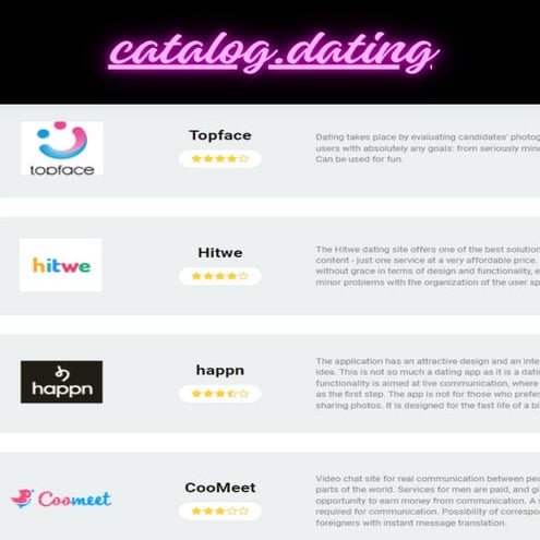 Dating Sites Catalog The global goal of our project | PDF | Social ...