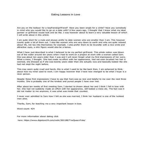 Dating lessons in love 2 | PDF