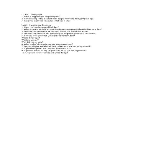 Dating Questions | DOC