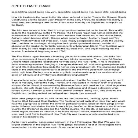 SPEED DATE GAME | PDF