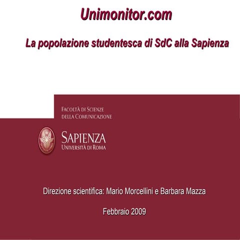 Dati Sdc Sapienza 5febbraio09 | PPT | Education