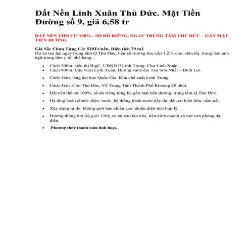 Dat nen linh xuan gia re | PDF