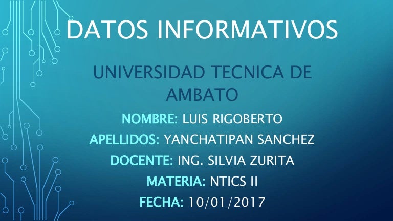 Datos informativos