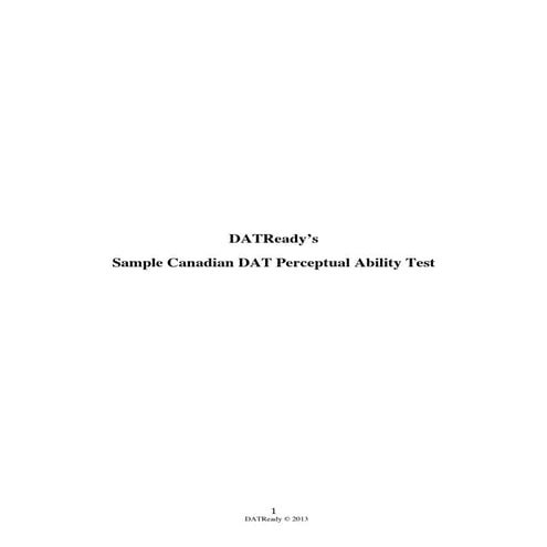 DAT Ready Canadian DAT PAT Questions | PDF