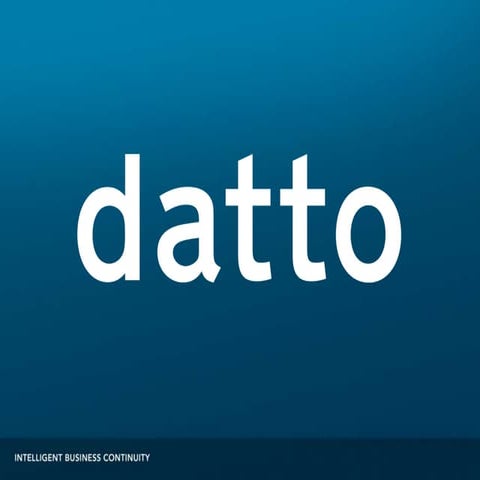 Datto Keynote - How to Position Business Continuity to Win Business ...