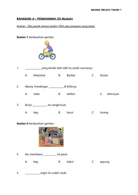 Penilaian Sumatif Bahasa Melayu Tahun 6 | PDF