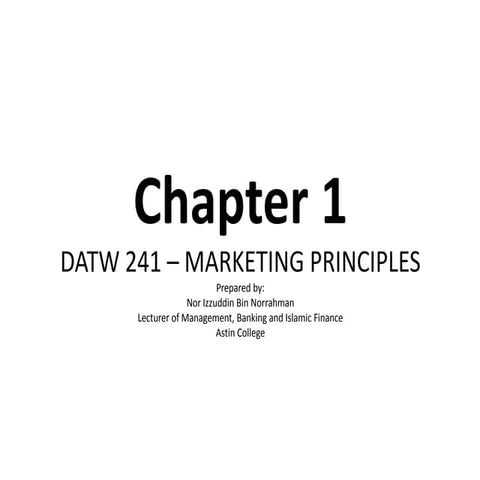 Chapter 1 - Introduction to Marketing | PPTX