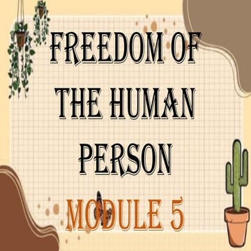 Freedom of the human person AND THE WORLD | PPT
