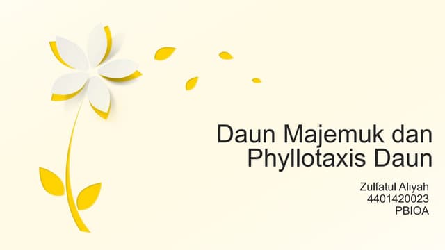 PPT Morfologi Tumbuhan - Tata Letak, Rumus, dan Diagram Daun | PPTX