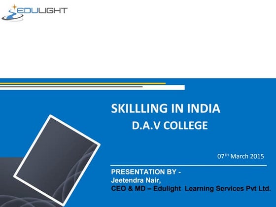 Skilling India issues and challenges | PPT