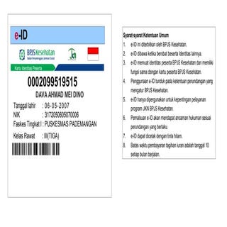 Desain Kartu BPJS Kesehatan puskesmas pademangan | PDF