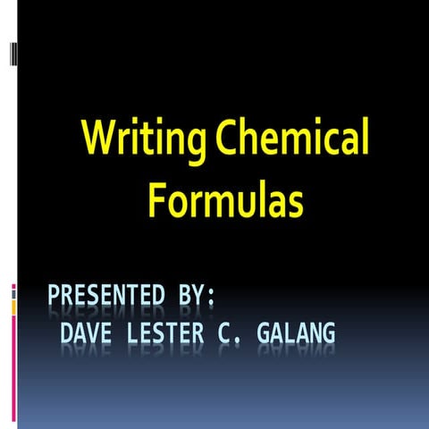 Chemical formula ppt | PPT