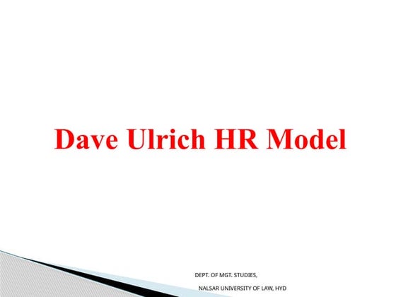 David Ulrich's HR Model | PDF