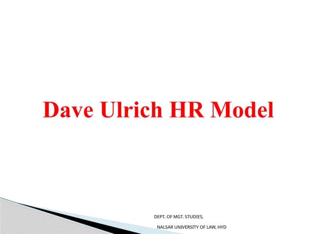 David Ulrich's HR Model | PDF