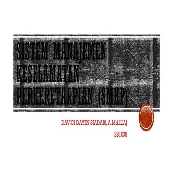 SISTEM MANAJEMEN KESELAMATAN PERKERETAAPIAN (SMKP) | PPTX