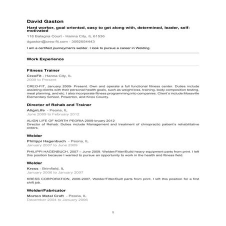 David gaston resume | PDF