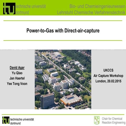 David Agar (Technical University of Dortmund) presenting 'Power-to-Gas ...