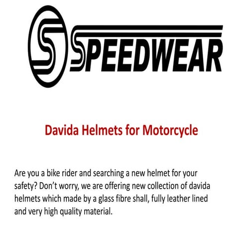 Davida Helmets for Motorcycle | PPT