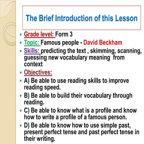 PPT---Unit 3 David Beckham | PPTX