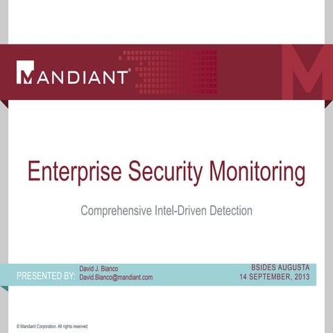 David Bianco - Enterprise Security Monitoring | PDF